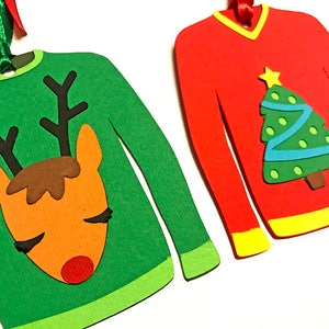 Ugly Sweater Tags, Christmas Gift Tags, Christmas Favor Tags, Holiday ...