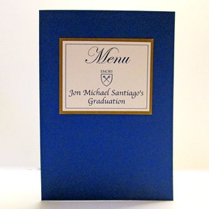 Graduation Menu Cards, High School, College Graduation Party ...