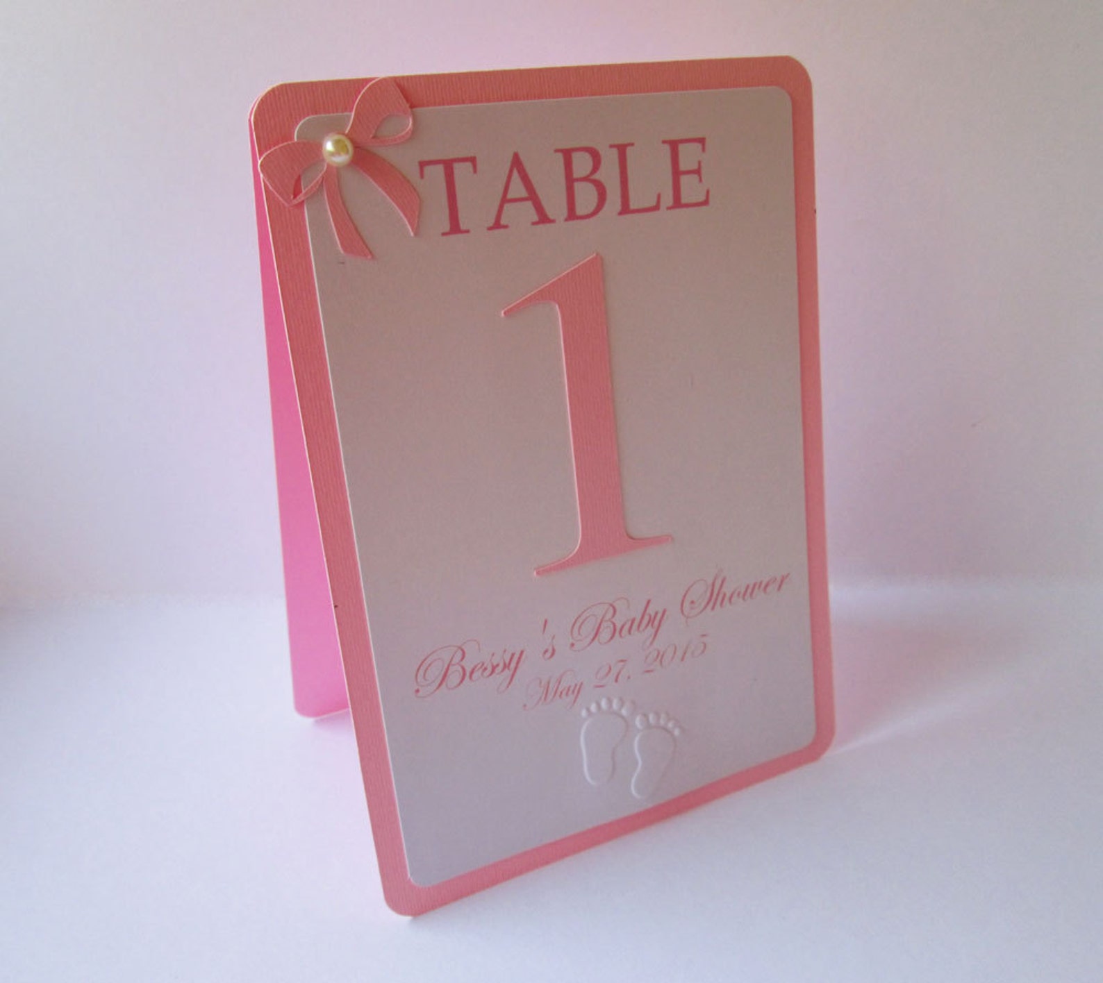 5 Pink Girl Baby Shower Table Numbers Baby Shower Table | Etsy