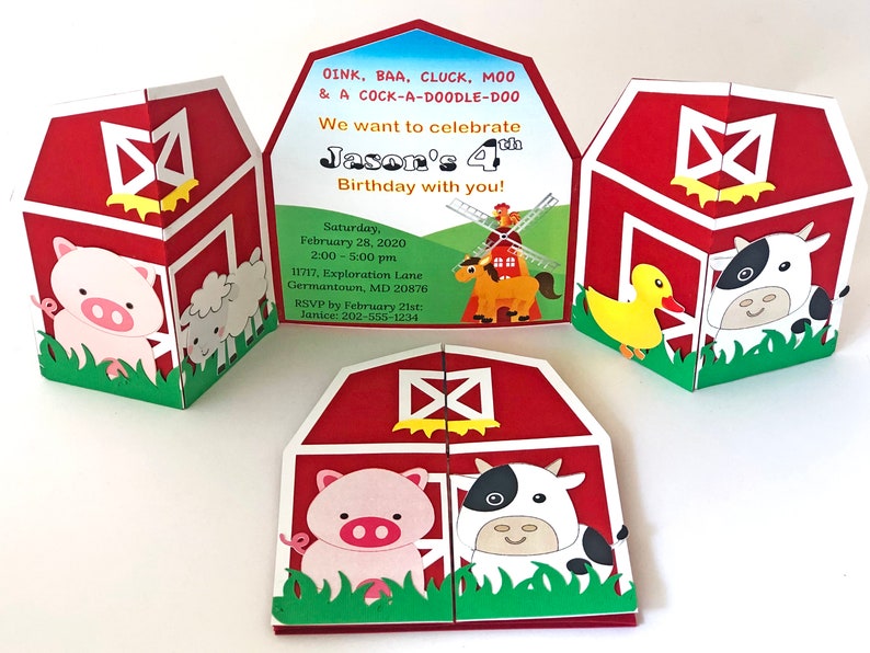 Farm Invitation Barn Invitation Barnyard Birthday Party | Etsy
