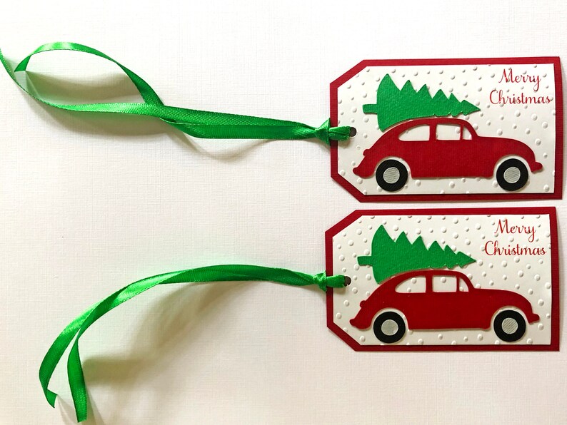 Car Christmas Gift Tags, Christmas Tags, Christmas Favor Tags, Holiday ...