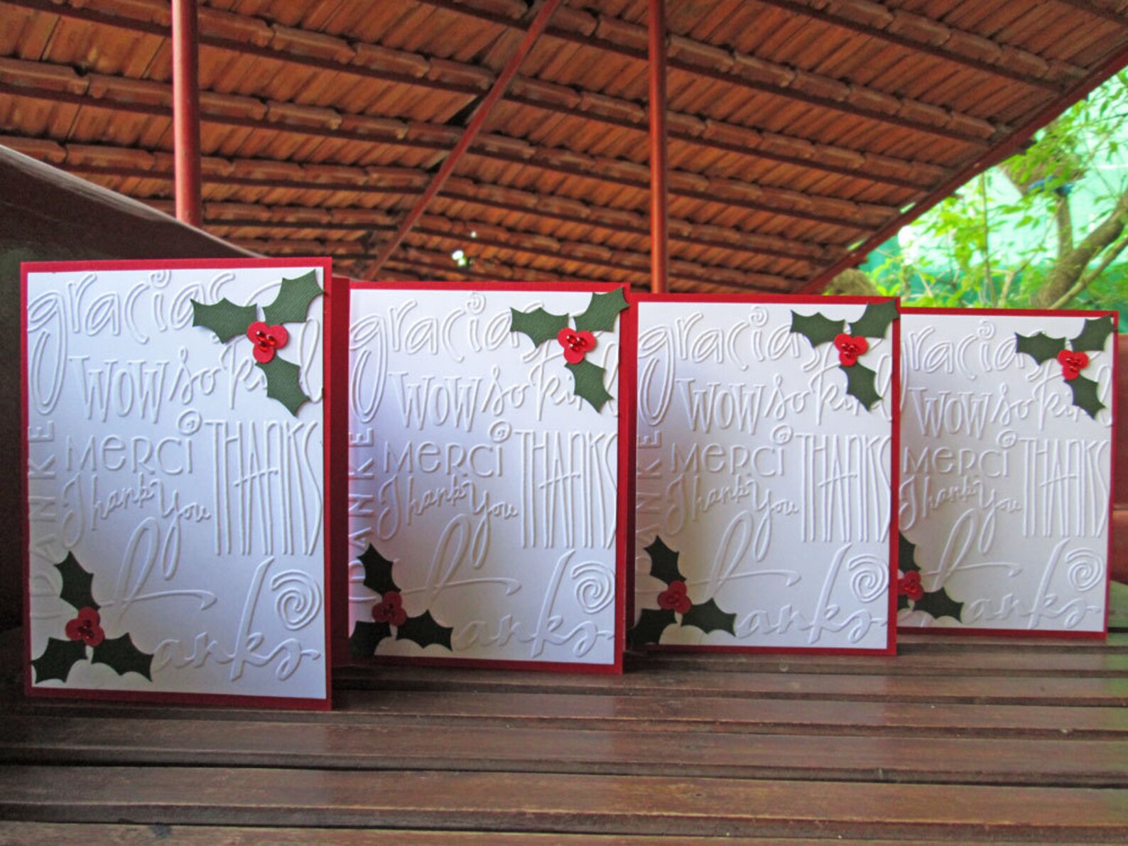 Christmas Thank You Cards, Holiday Thank You Cards, Embossed Thank You ...