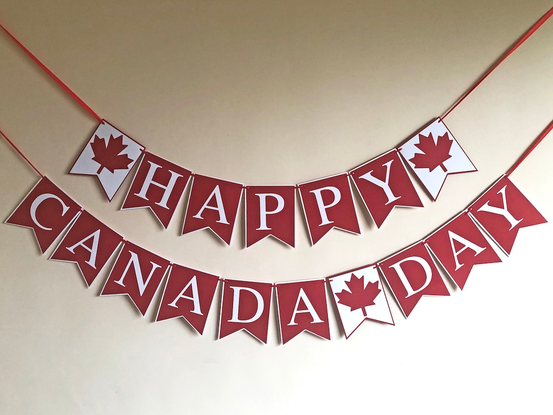 Canada Day Banner, Printable Happy Canada Day Party Decorations, July ...
