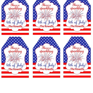 4th of July Gift Tags, Printable Independence Day Favor Tags, Digital ...