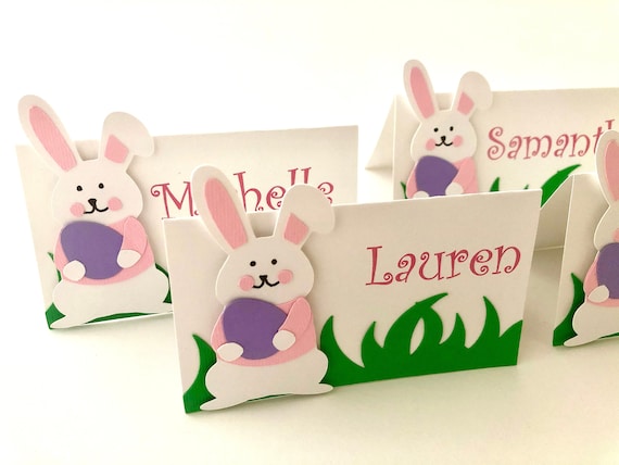 Easter Place Cards Easter Decorations Bunny Food Labels | Etsy