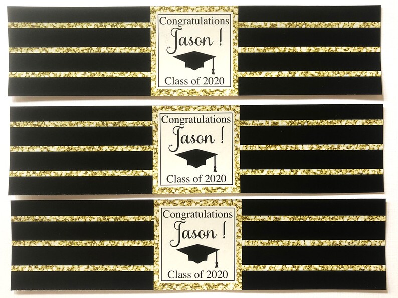 Graduation Party Water Bottle Sticker Labels, Personalized Graduation ...