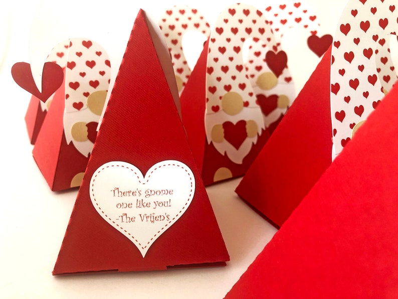 Gnome Valentine Favor Boxes Valentine's Day Treat Box | Etsy