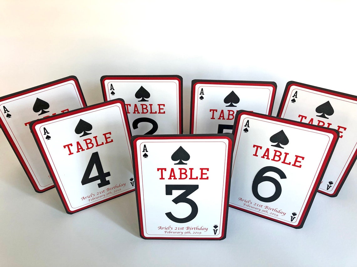 Casino Table Numbers Las Vegas Wedding Texas Holdem Poker | Etsy