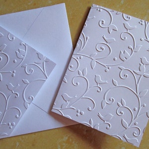 Embossed Cards, Set of 8, Embossed Card Set, Thank You Cards, Note Card ...