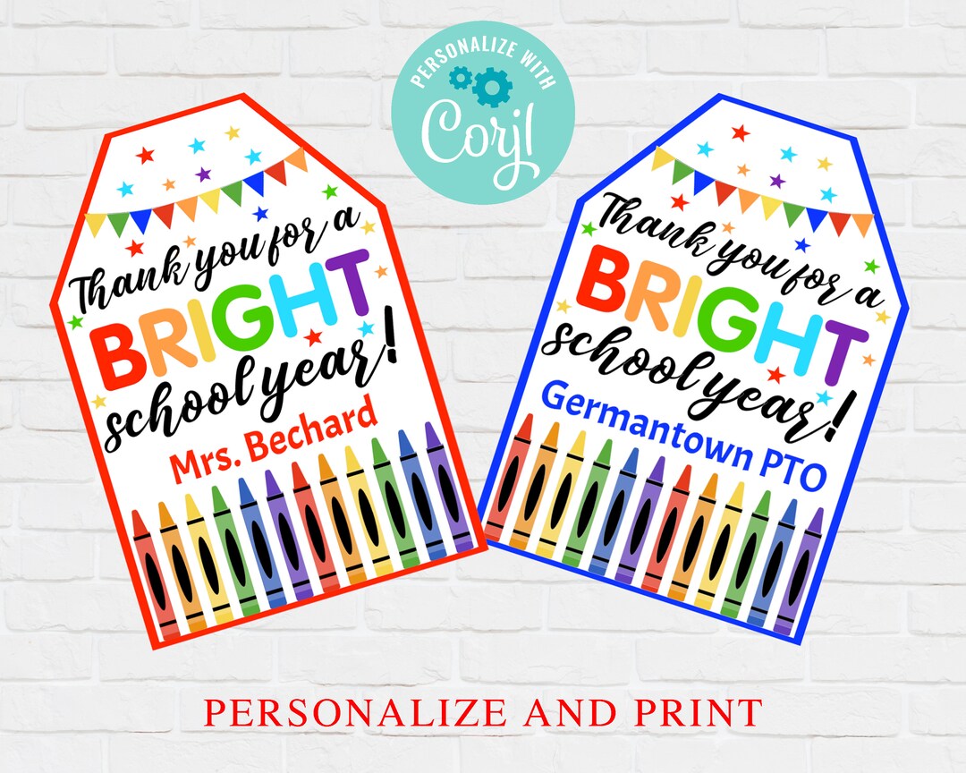 Last Day of School Favor Tags, Printable End of School Gift Tags ...