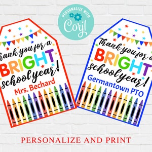 Last Day of School Favor Tags, Printable End of School Gift Tags ...