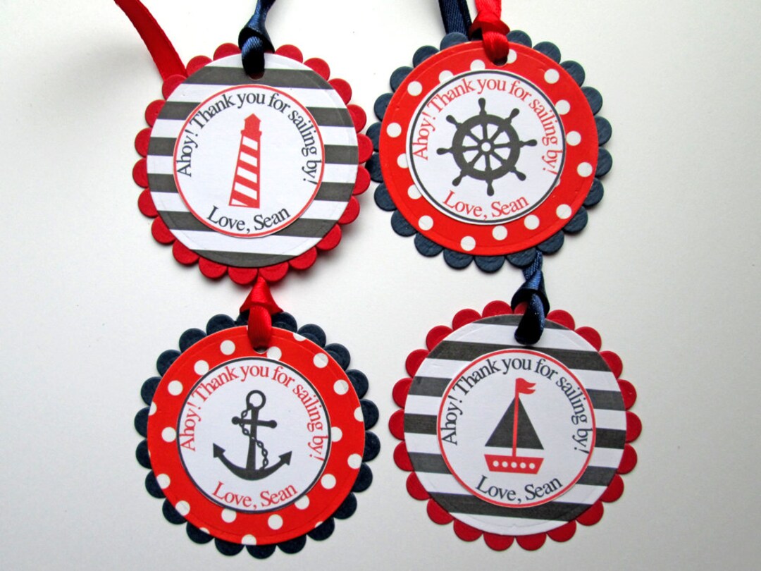 Nautical Gift Tags, Nautical Party Decorations, Nautical Birthday ...