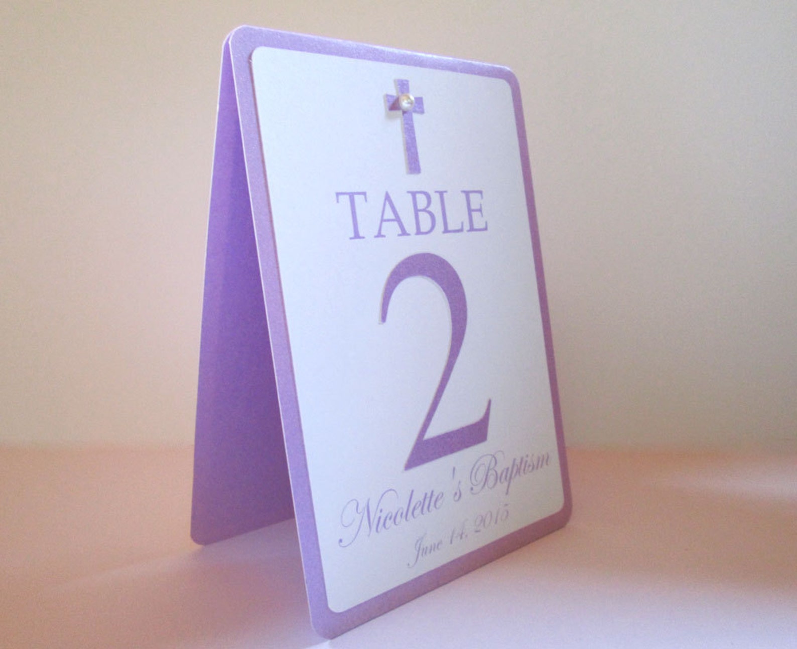 5 Personalized Girl Baptism Table Numbers Christening Table - Etsy