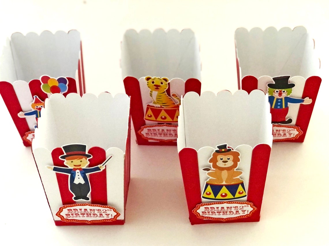 Circus Popcorn Boxes Carnival Claus Favor Boxes Circus - Etsy