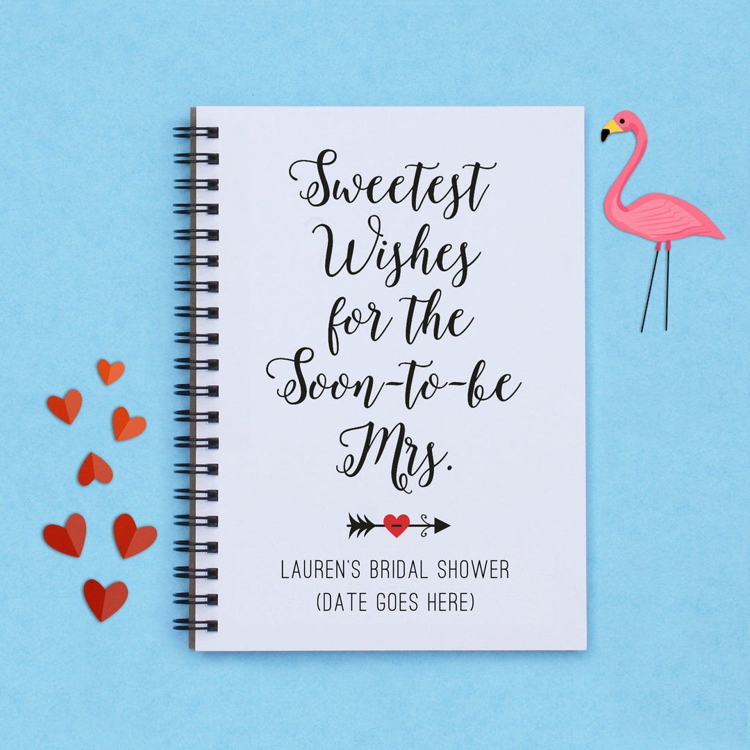 Bridal Shower Book, Personalized, Sweetest Wishes for the Soon-to-be ...