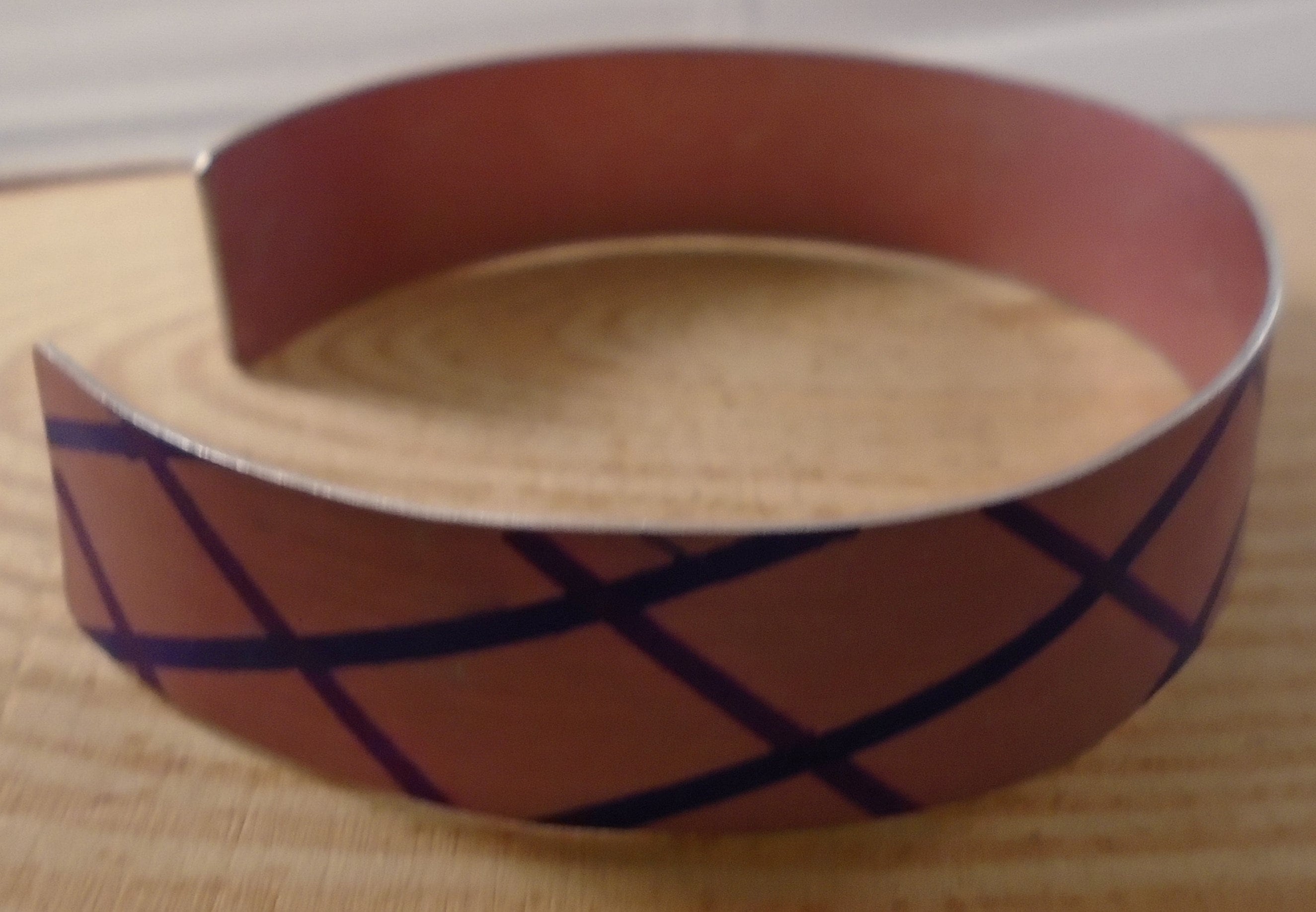 Anodised Aluminium Red Check Bangle | Etsy