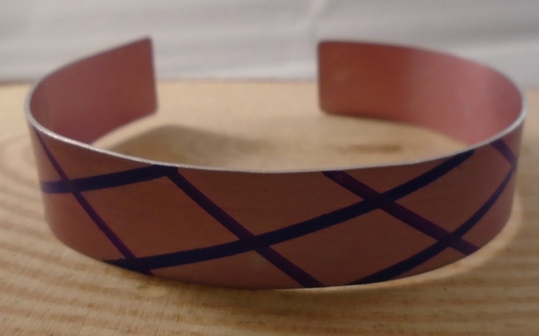 Anodised Aluminium Red Check Bangle - Etsy