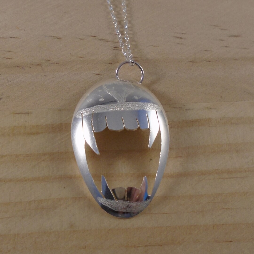 Upcycled Sterling Silver Growling Mouth Spoon Necklace - Etsy