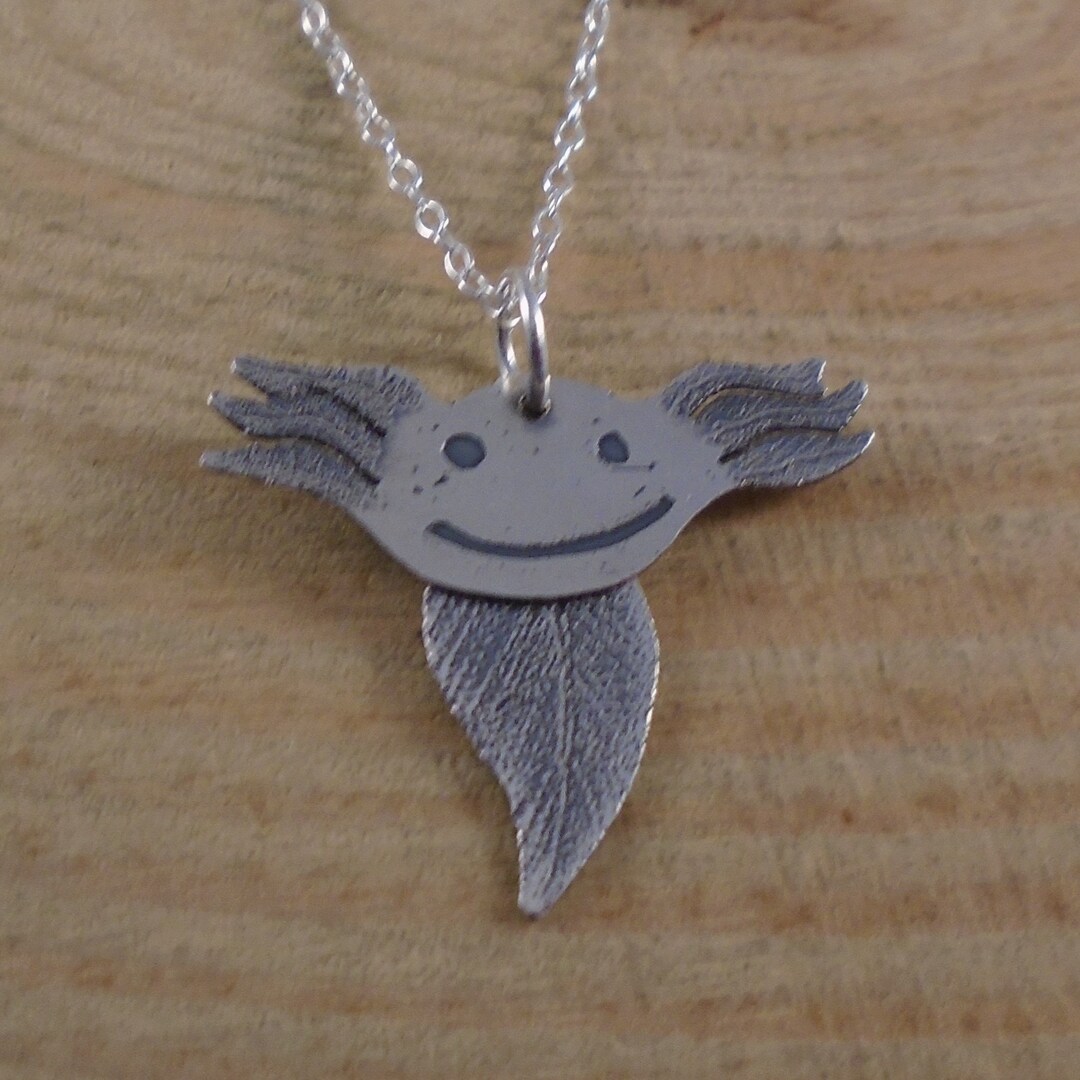 Sterling Silver Two Piece Axolotl Necklace - Etsy