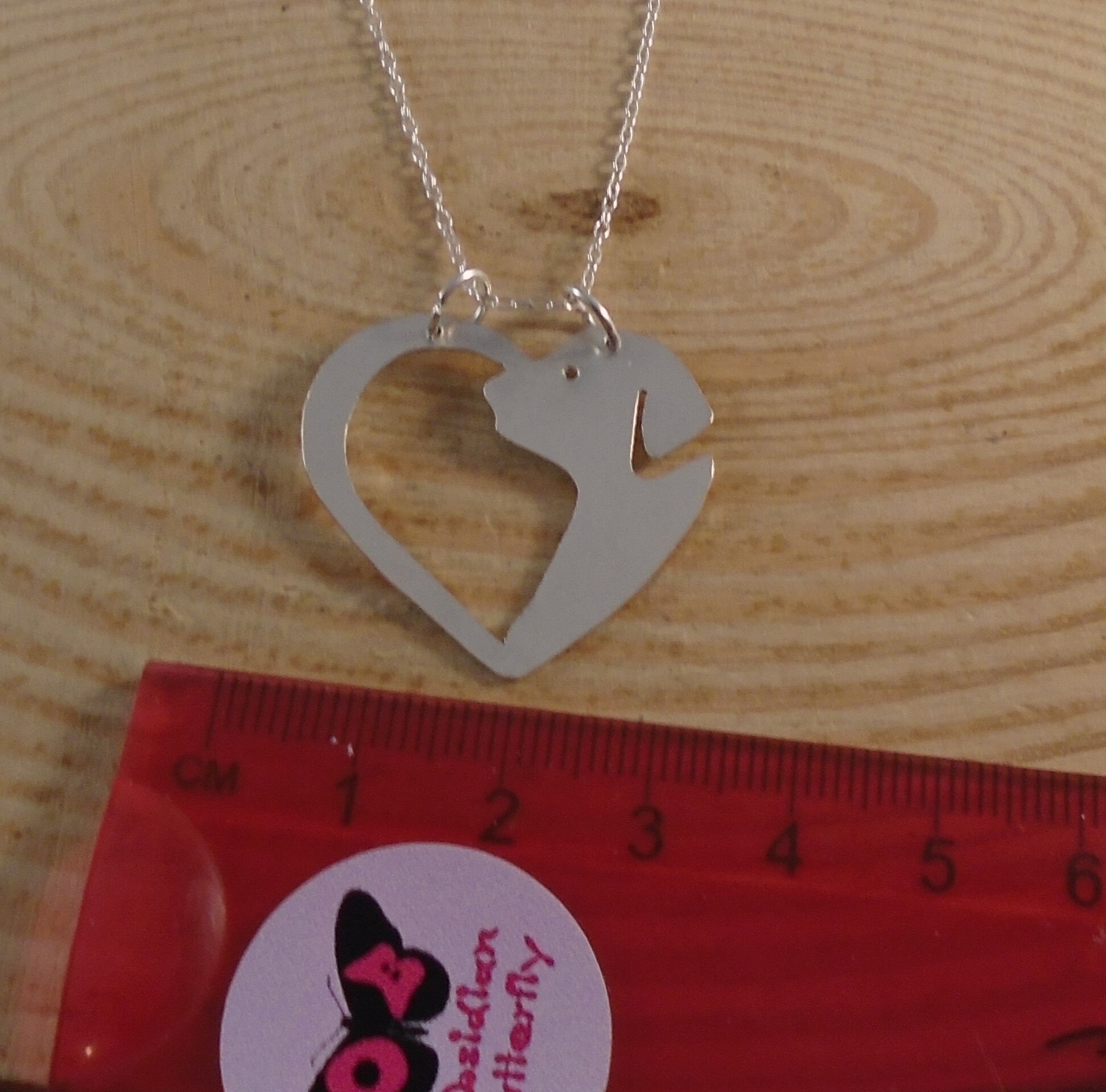 Sterling Silver Dog Heart Necklace | Etsy
