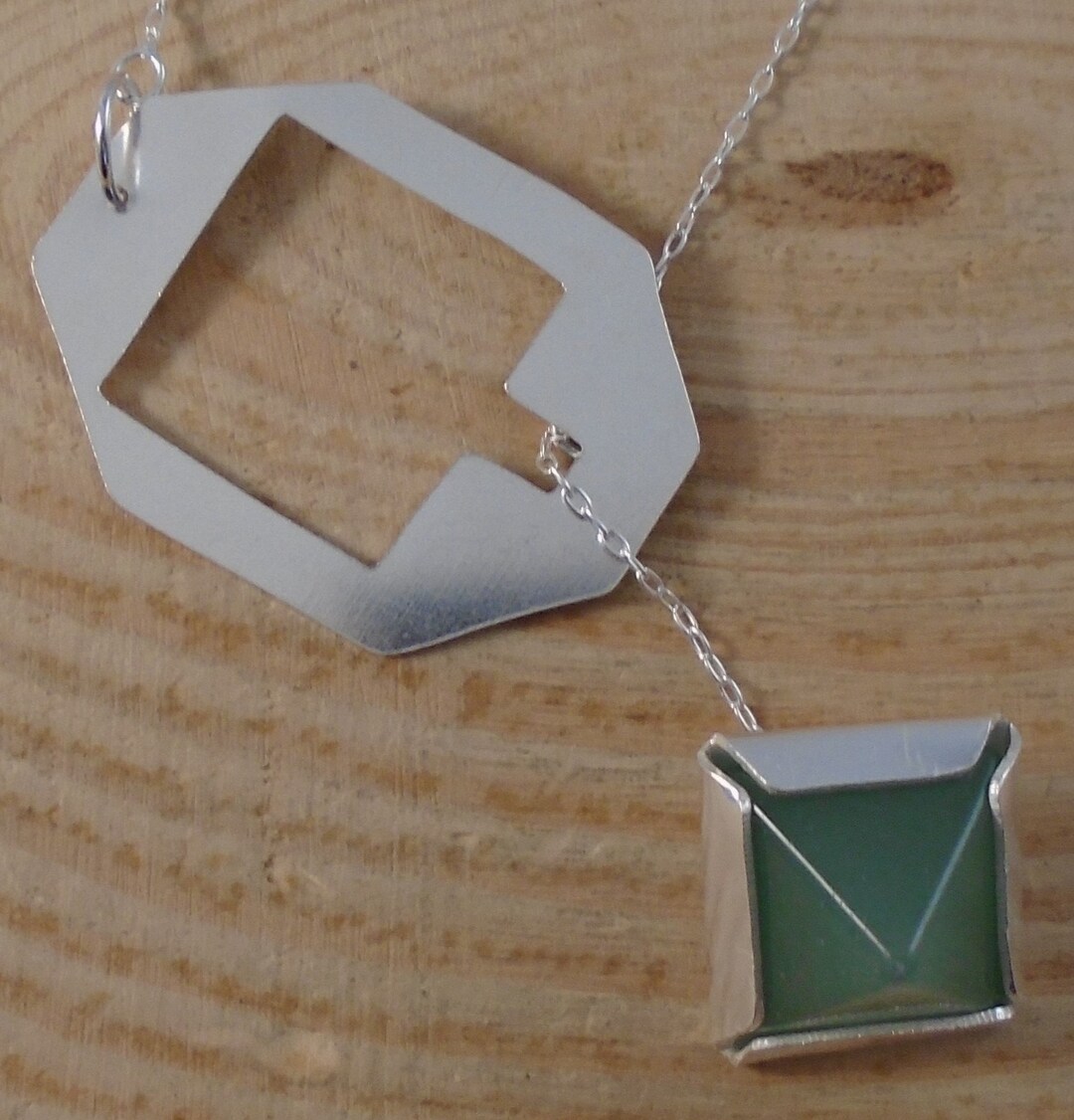 Sterling Silver Aventurine Pull Through Necklace - Etsy