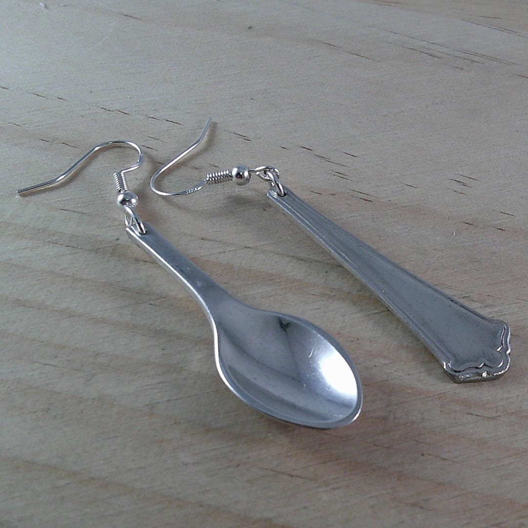 Upcycled Silver Plated Whole Spoon Sugar Tong Earrings - Etsy