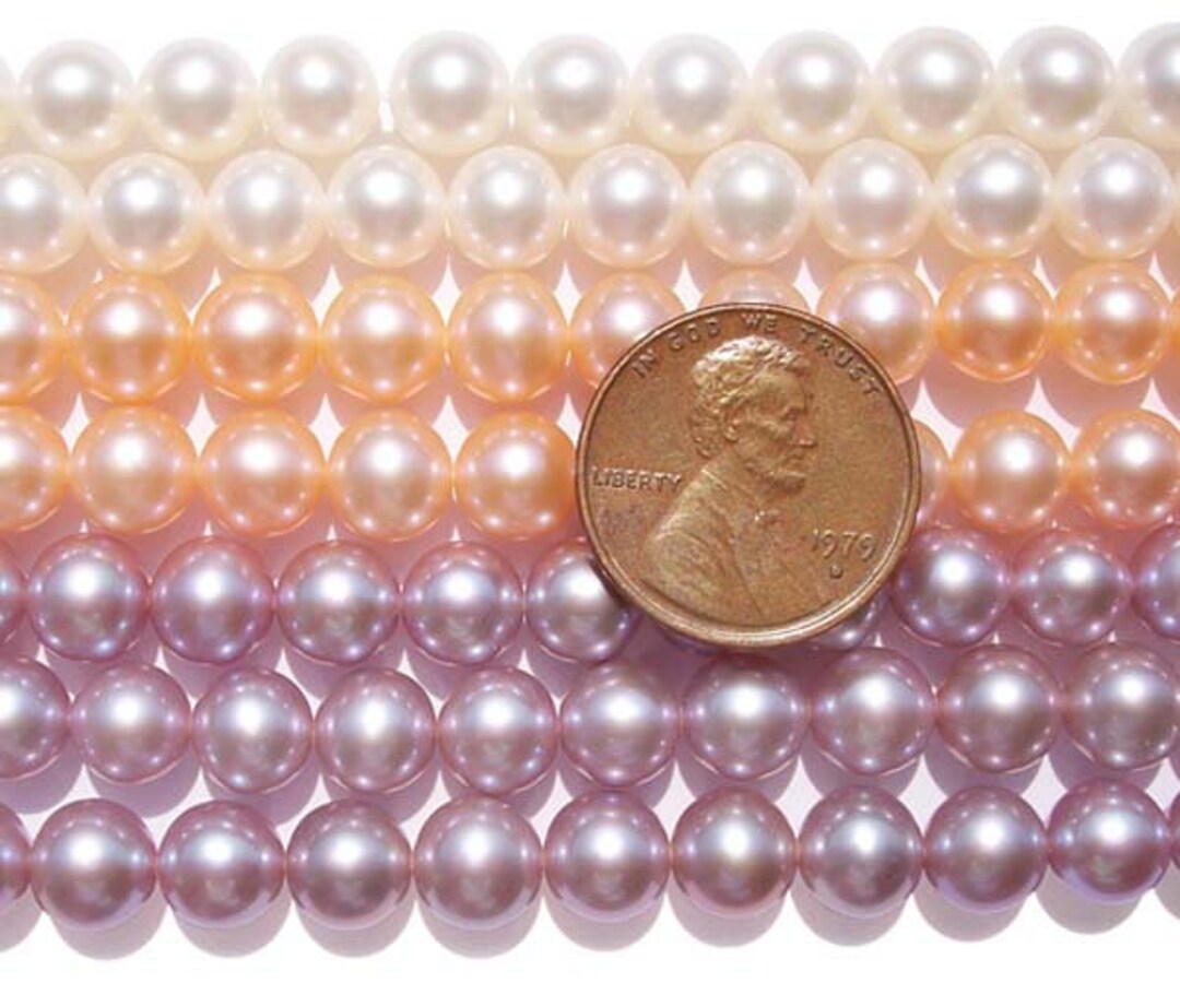 AAA Round Pearl Strand – White, Pink, Mauve (7-8mm) - Etsy