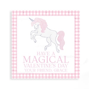 Have a Magical Valentine's Day Watercolor Unicorn VALENTINE TAG - Etsy