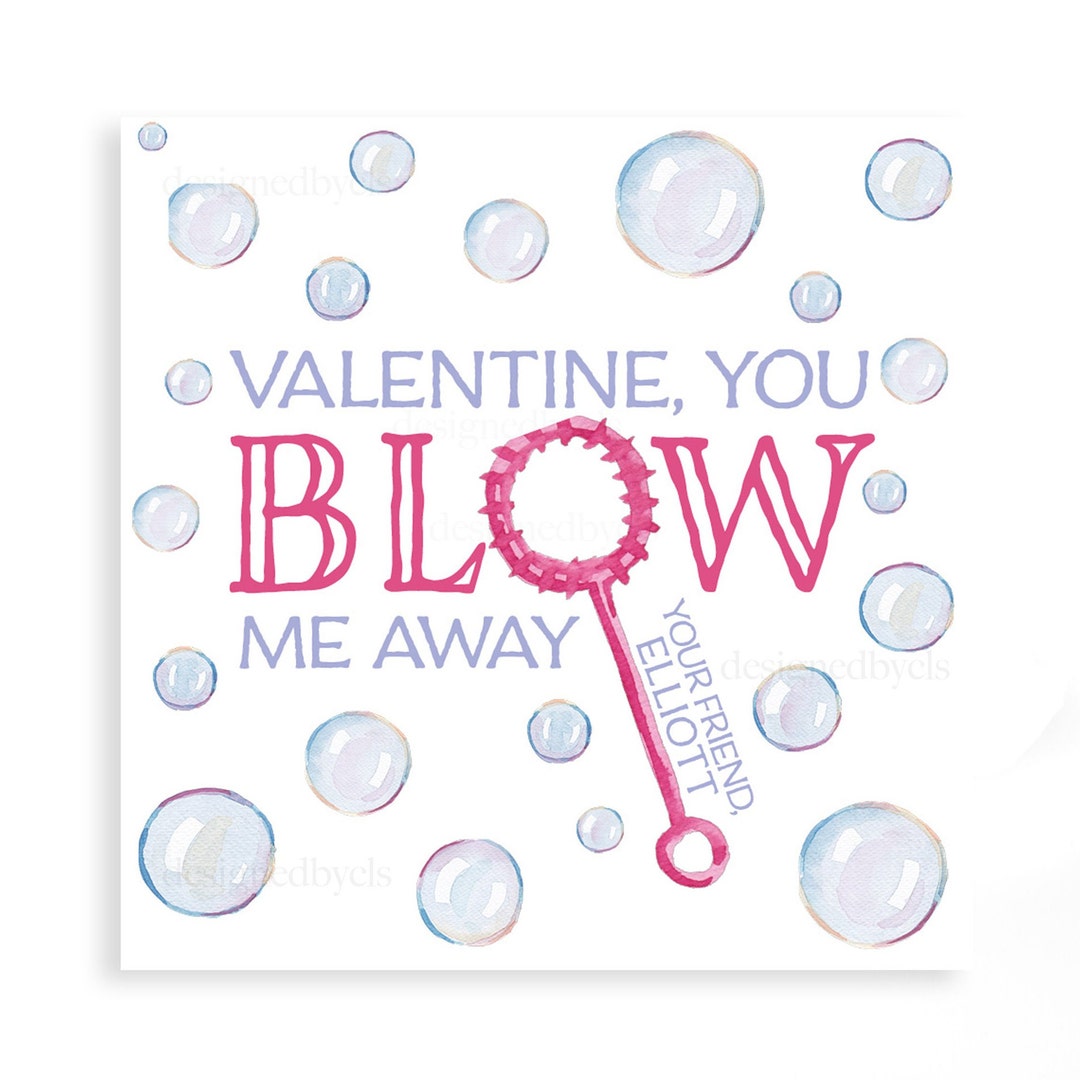 Bubbles | Watercolor VALENTINE TAG - Etsy