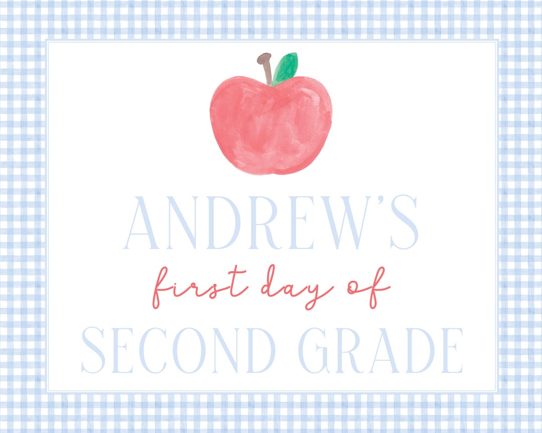 Gingham First Day of School Sign | Digital Download Option | Print/ship ...