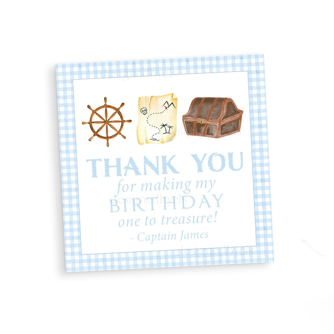 Pirate Party Favor | Treasure Gift Tag | Digital and Print/ship Options ...