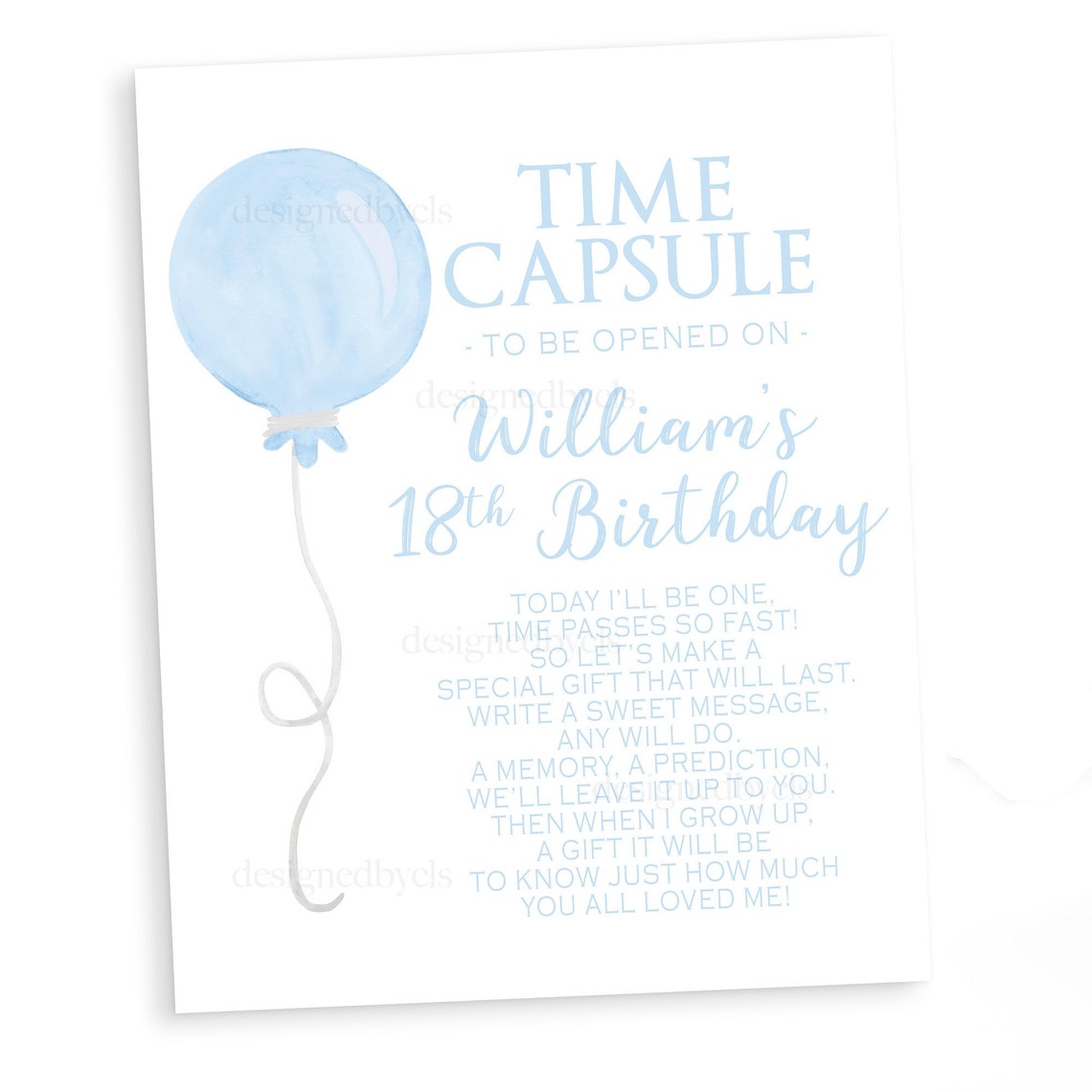 Time Capsule Sign First Birthday Digital Download | Etsy