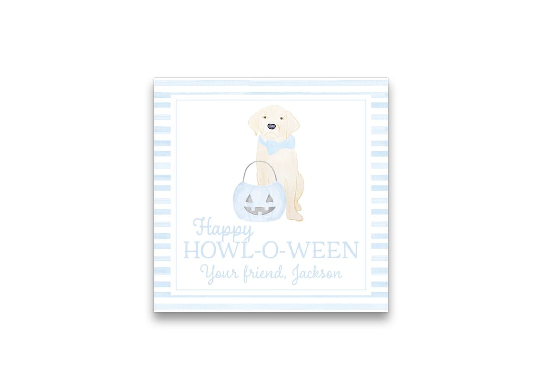 Happy Howl-o-ween | Puppy Halloween Gift Tag - Etsy