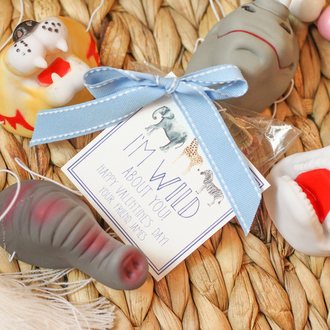 WILD ABOUT YOU | Wild Animal Valentine Tag - Etsy