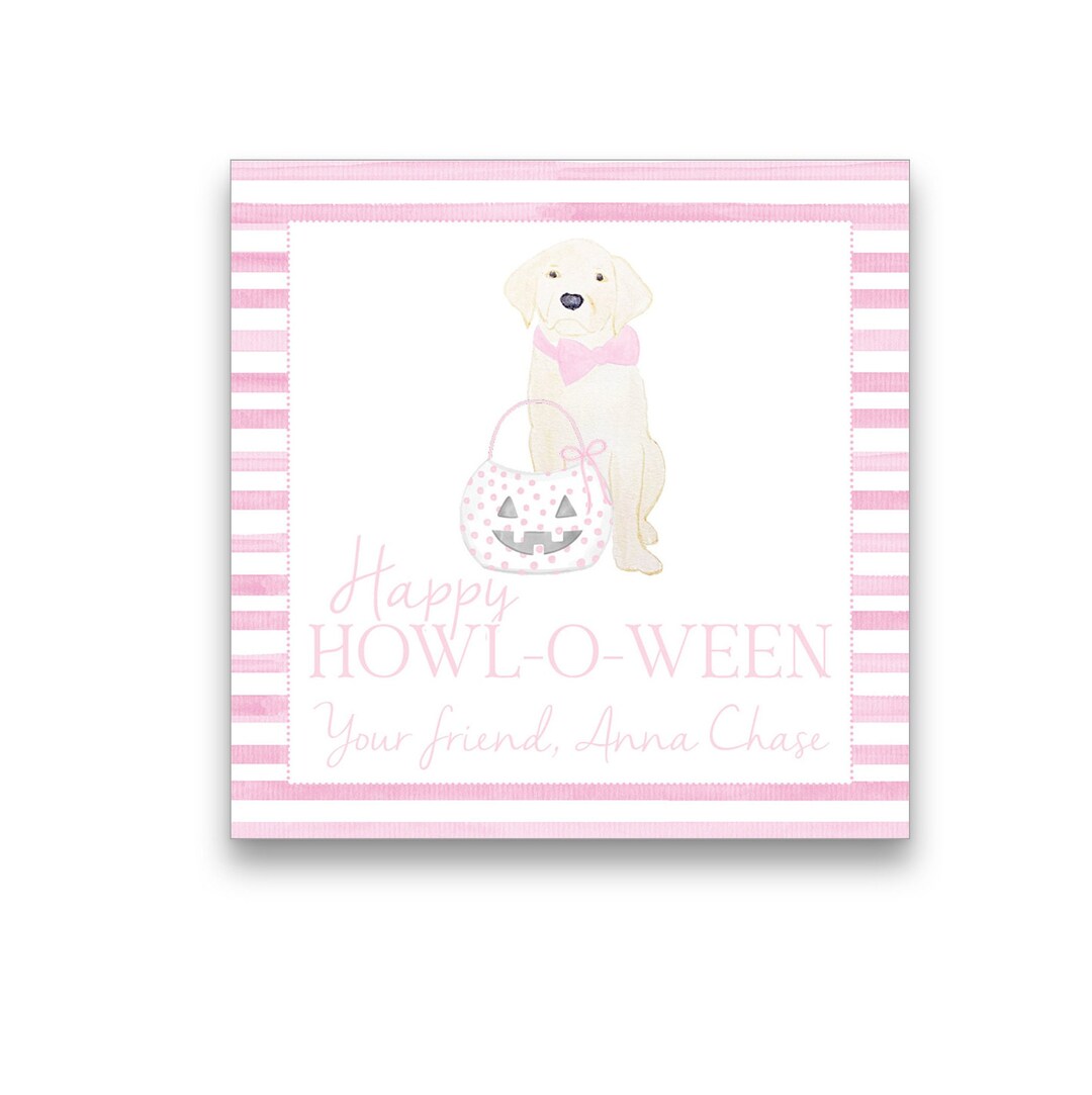 Happy Howl-o-ween | Puppy Halloween Gift Tag - Etsy