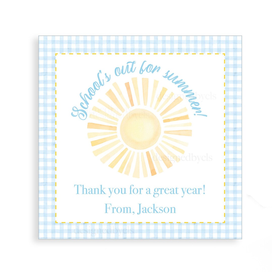 School's Out for Summer | End of Year Gift Tag | Teacher Gift - Etsy