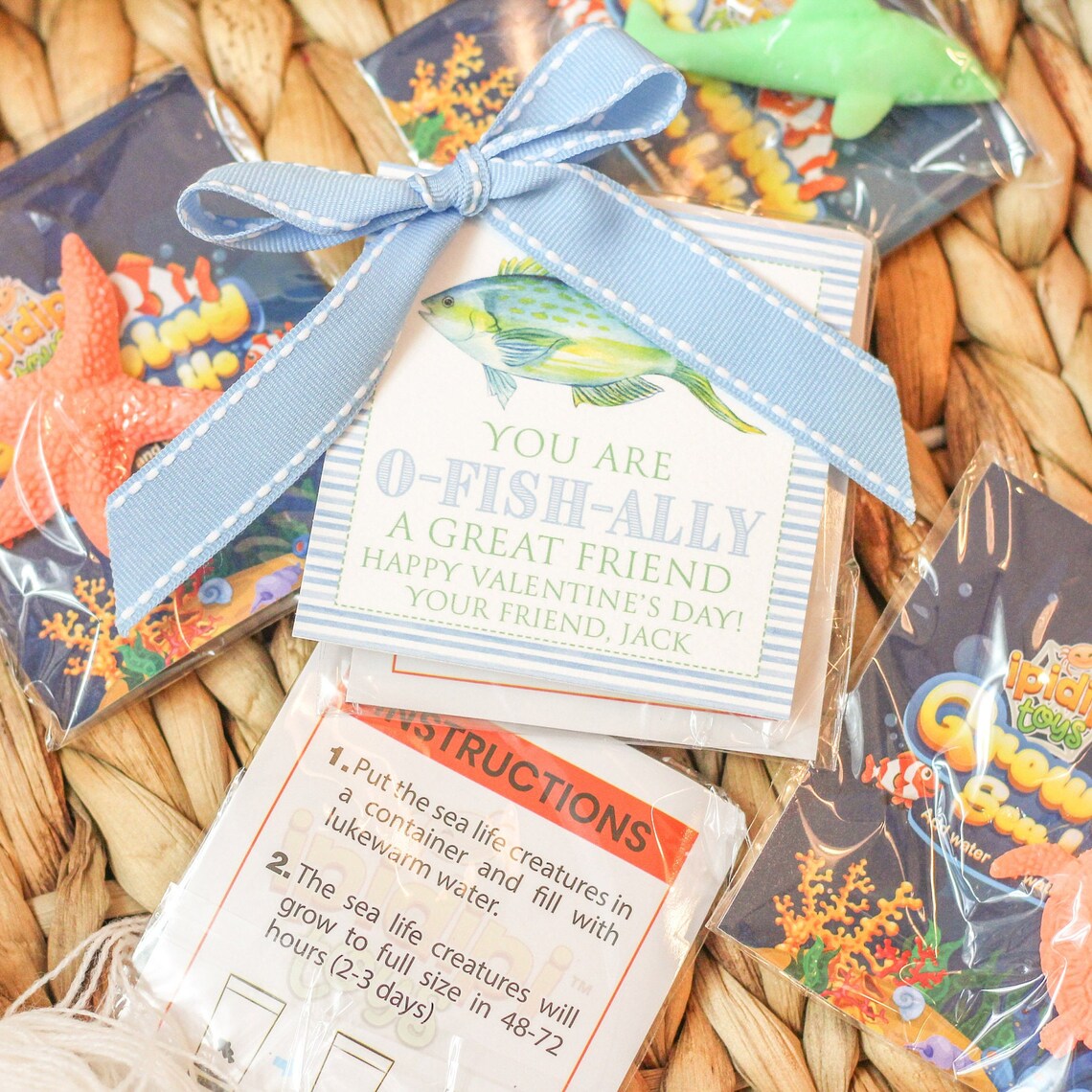 You Are Ofishally a Great Friend | Watercolor Fish VALENTINE TAG - Etsy