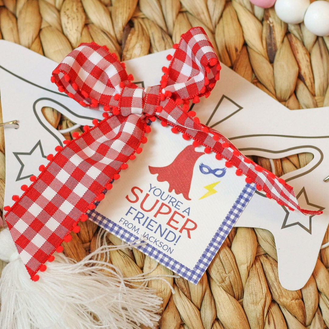 SUPER FRIEND | Superhero Cape & Mask VALENTINE Tag - Etsy