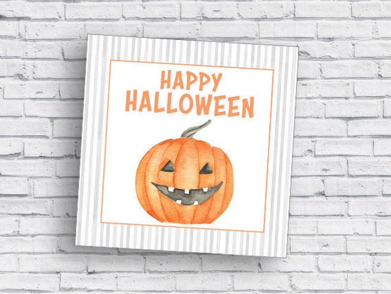 Happy Halloween Jack-o-lantern Halloween Gift Tag | Etsy