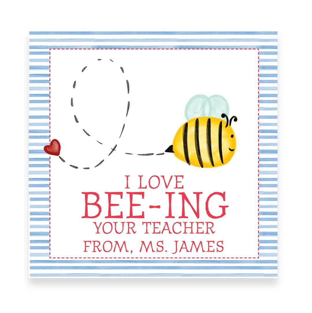 I Love Bee-ing Your Teacher | Watercolor Teacher VALENTINE TAG - Etsy