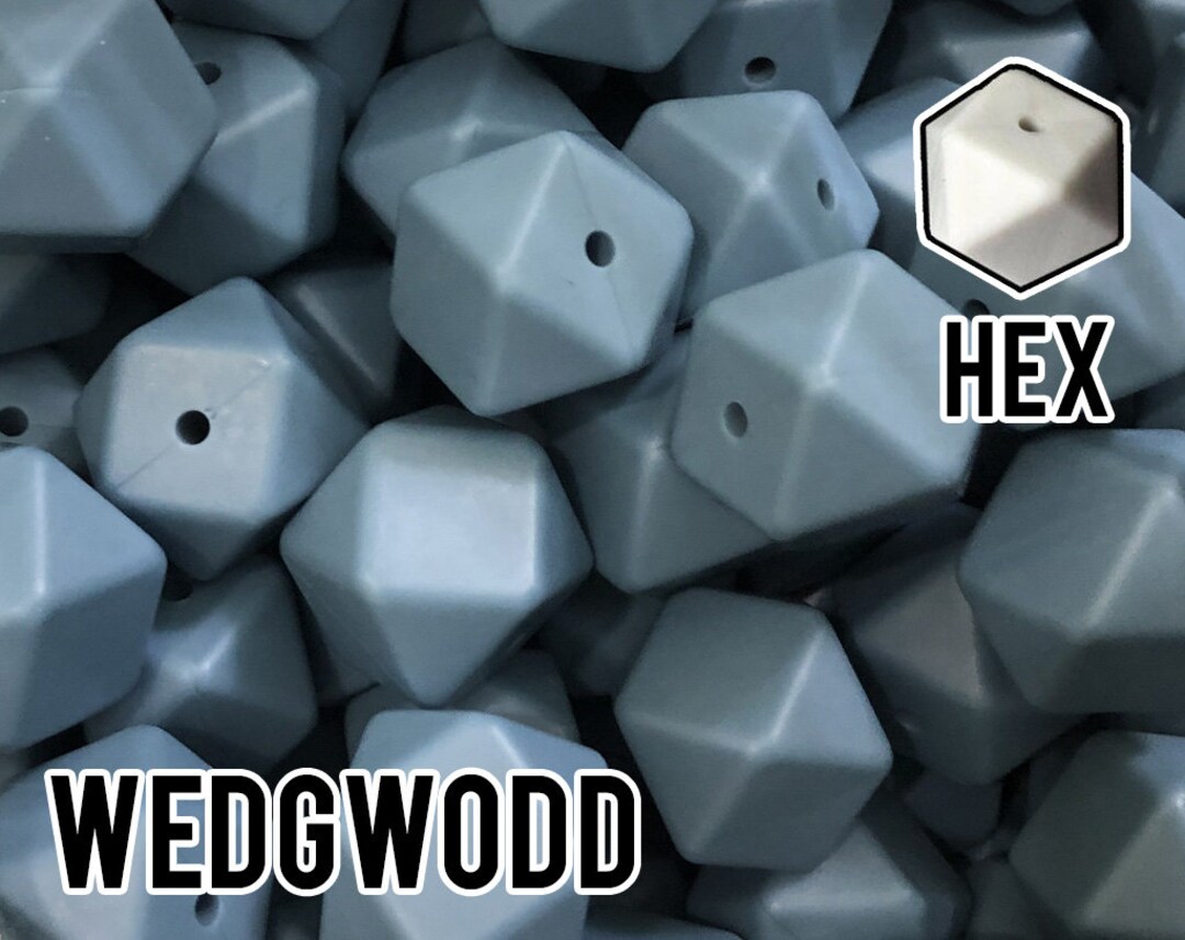 Silicone Beads, 17 Mm Hexagon Wedgewood Silicone Beads 5-1,000 (aka ...