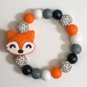 Super Sparkly Fox Bracelet in Pastels - Fox Woodland Jewelry - Silicone ...