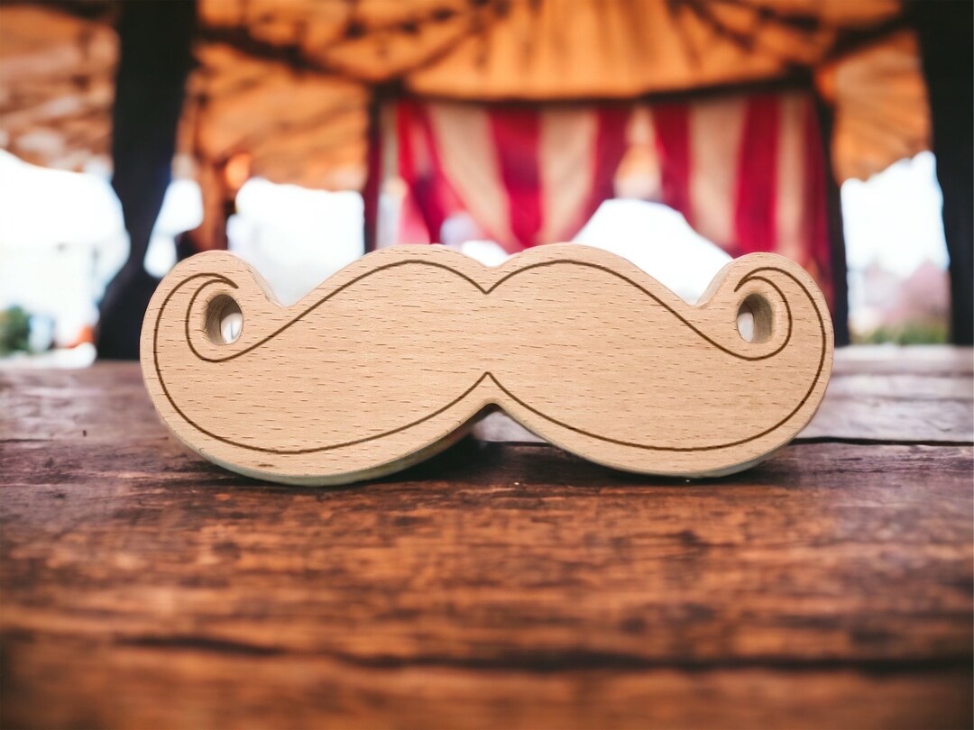 Large Mustache Wood Shape and Wood Toy - 6 in X 2 in - DIY Wood - Maple ...