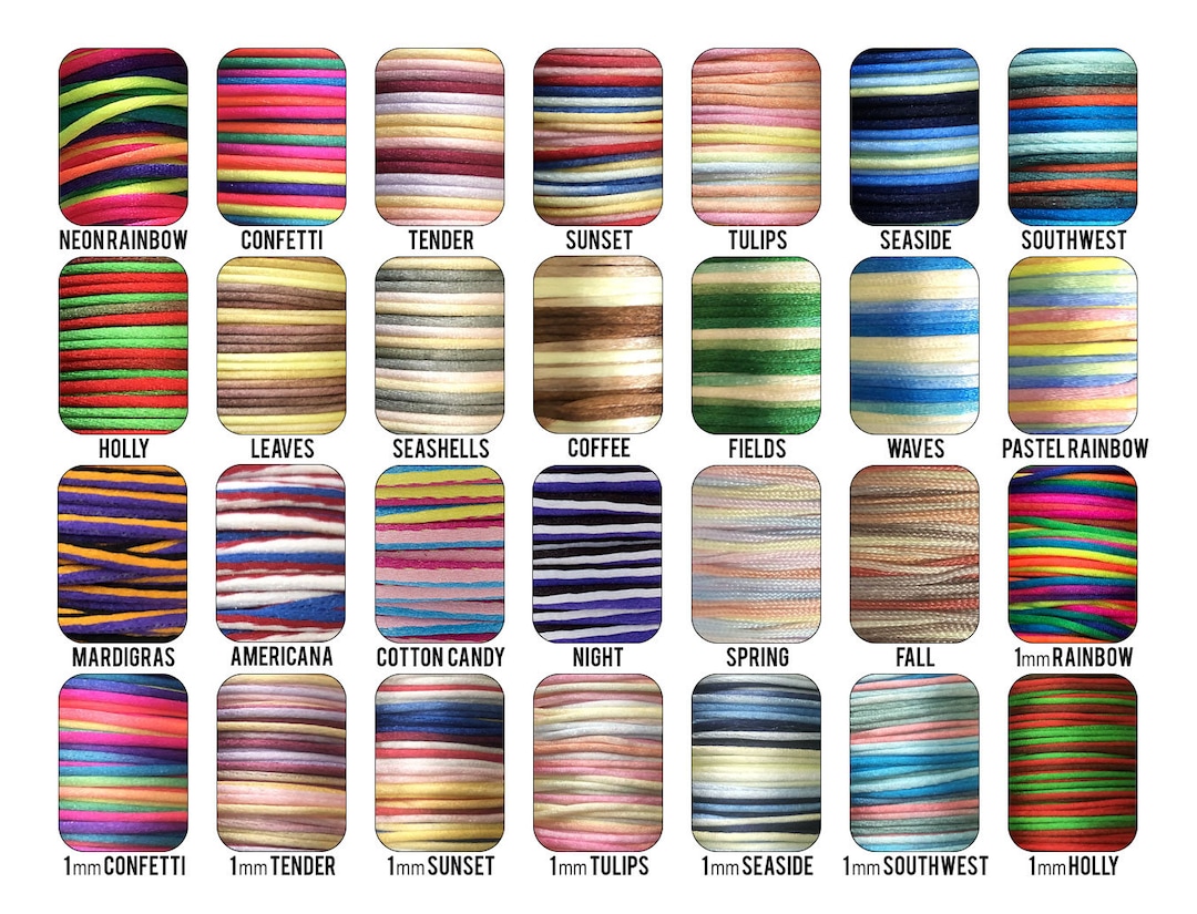 1mm Multi-colored Nylon Cord String Rope for Crafts, Silicone Necklaces ...