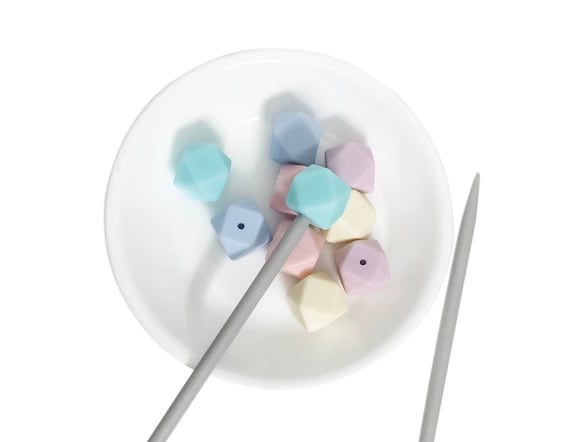 Knitting Needle Stoppers Bright Pastels Beader Caps | Etsy