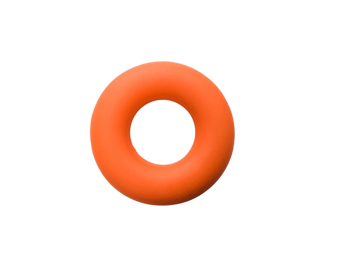 Orange Silicone Ring Beads Pendant - Seamless Silicone Donut Beads ...