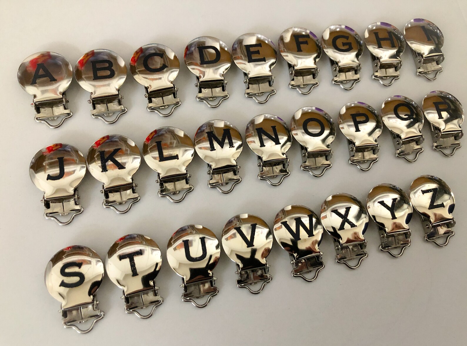 Mirror Finish Gold Metal Round Pacifier Clip With or Without Engraving ...