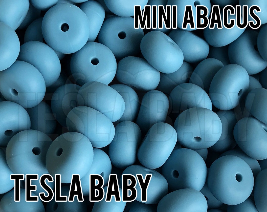 Mini Abacus Tesla Baby Blue Silicone Beads 5-1,000 (aka Medium Blue ...