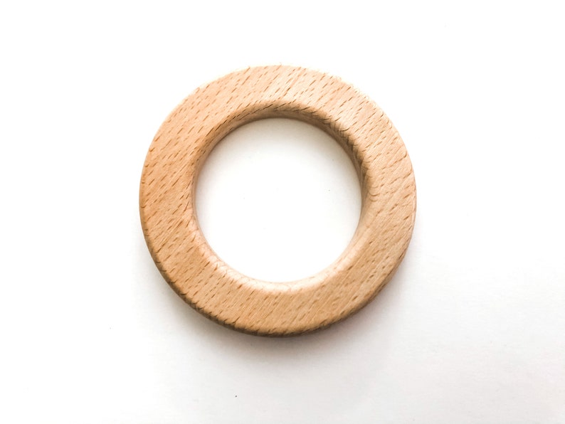 3.14 Inch 80 Mm Round Flat Wood Rings - Beech Wood - Food Safe Finish ...