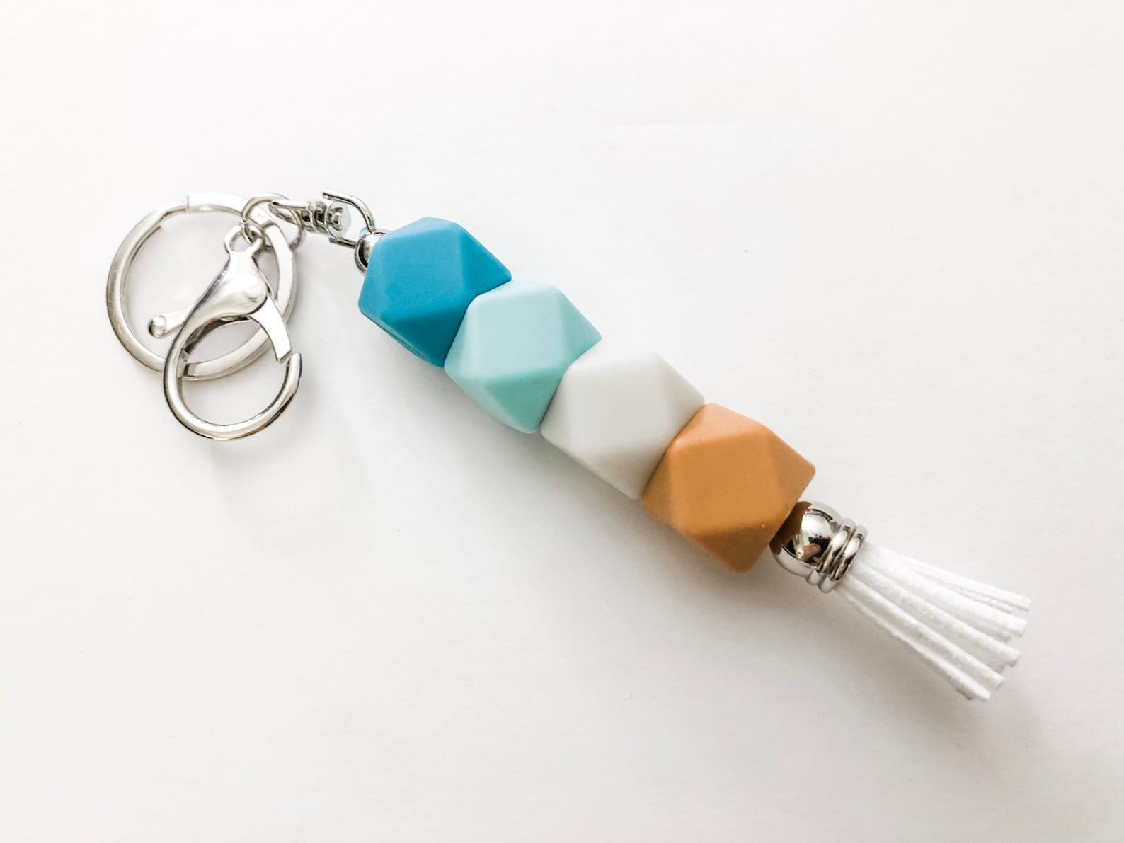 Silicone Keychain With Tassel - Beach Theme - Silicone Bead Keychain ...